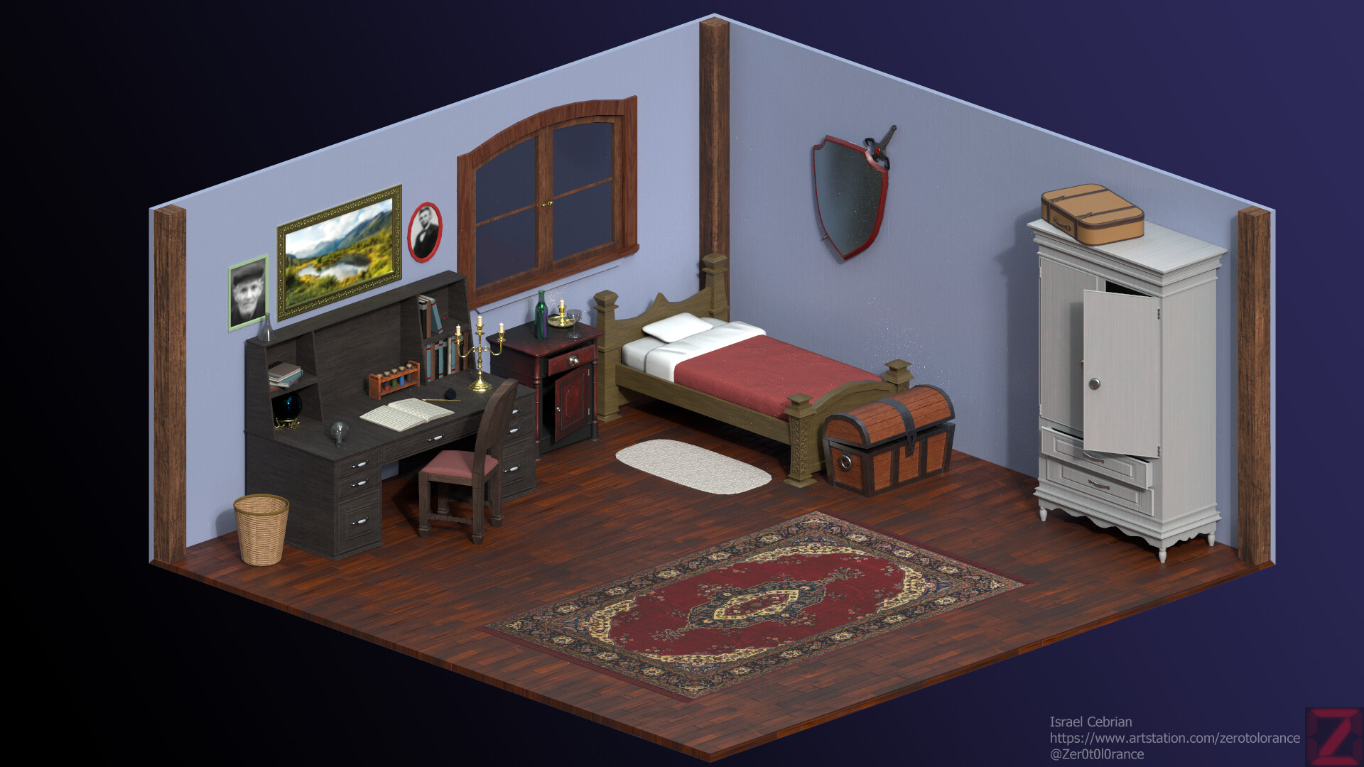 ArtStation - A hero's room