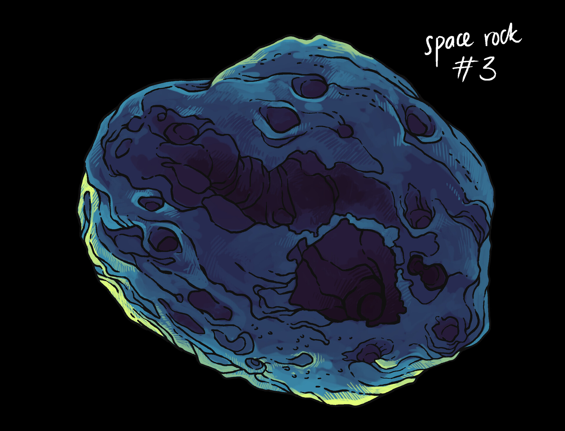 how to draw space rocks