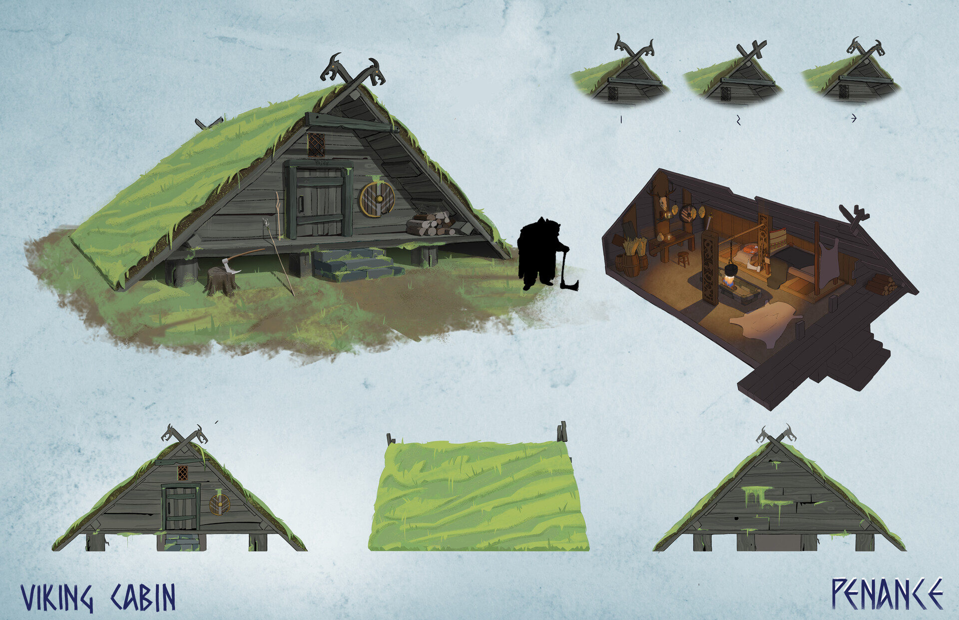 ArtStation - Run Down Viking Cabin