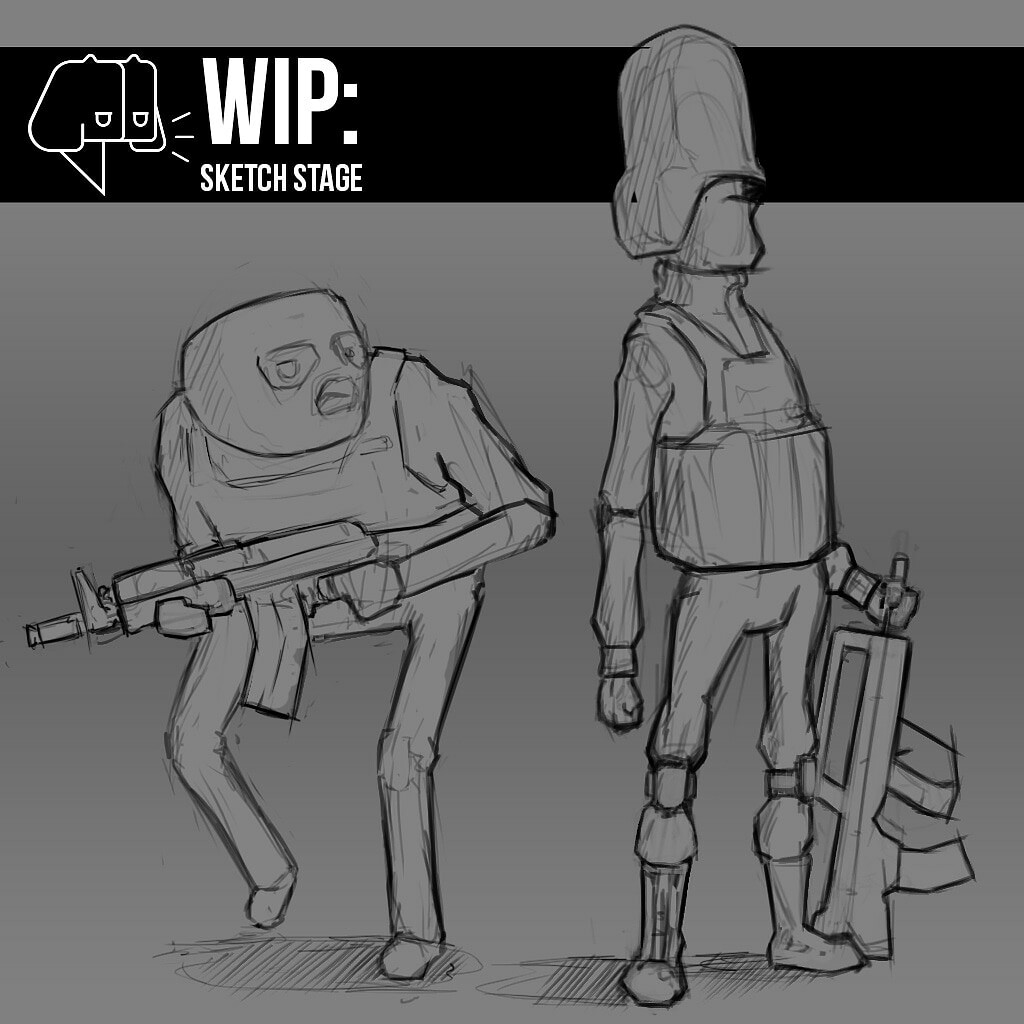 ArtStation - WIP | sketch for CS:GO stickerpack