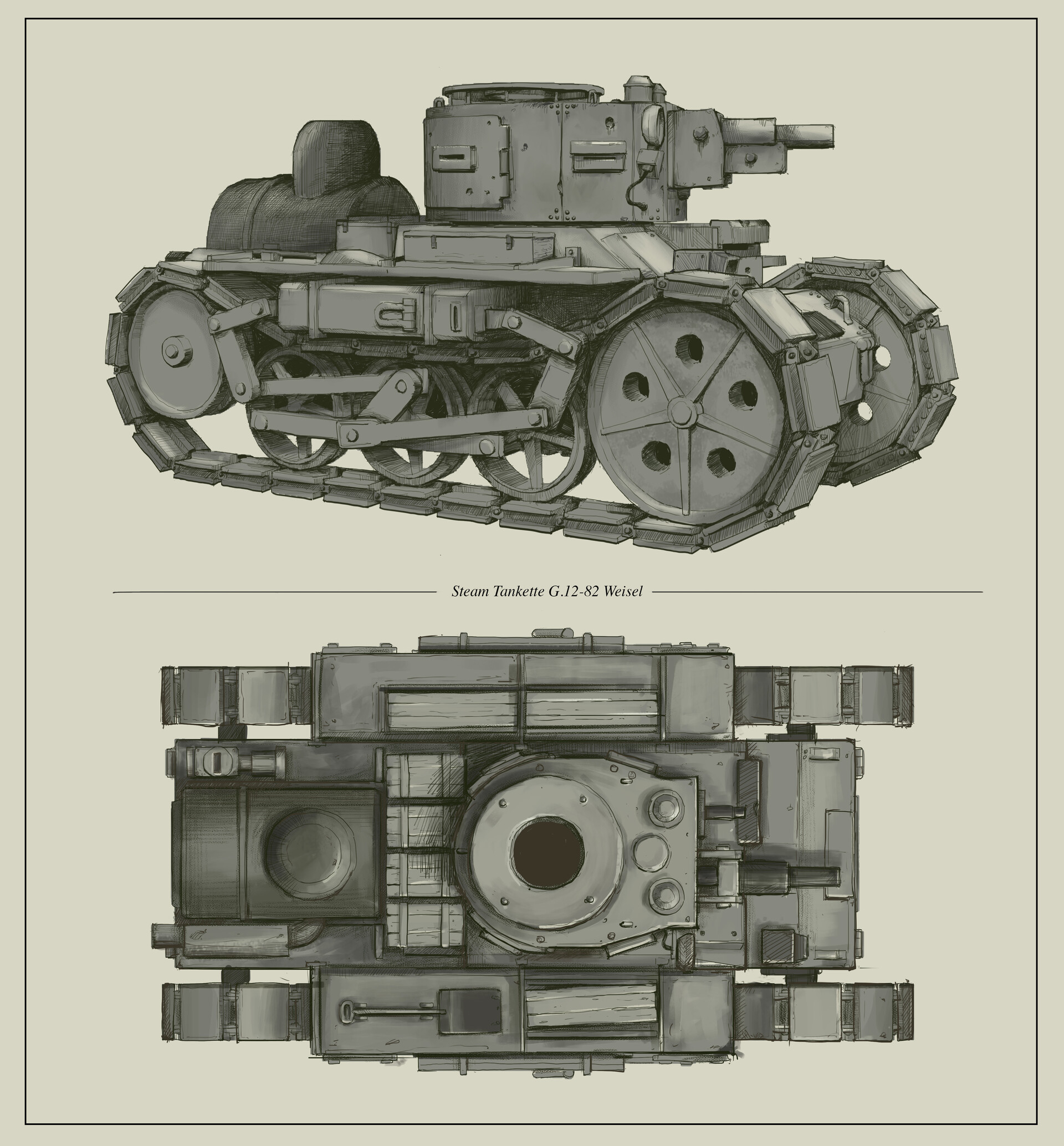 ArtStation - Steam Tankette G.12-82 Weisel