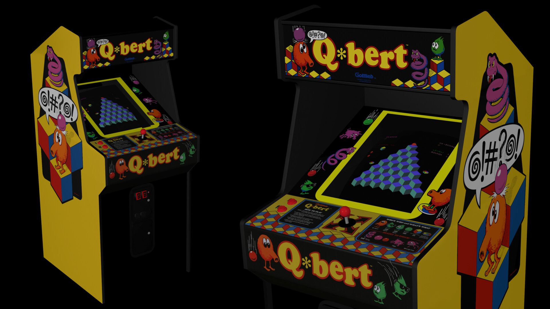 ArtStation - Q*bert 1982 Arcade Cabinet