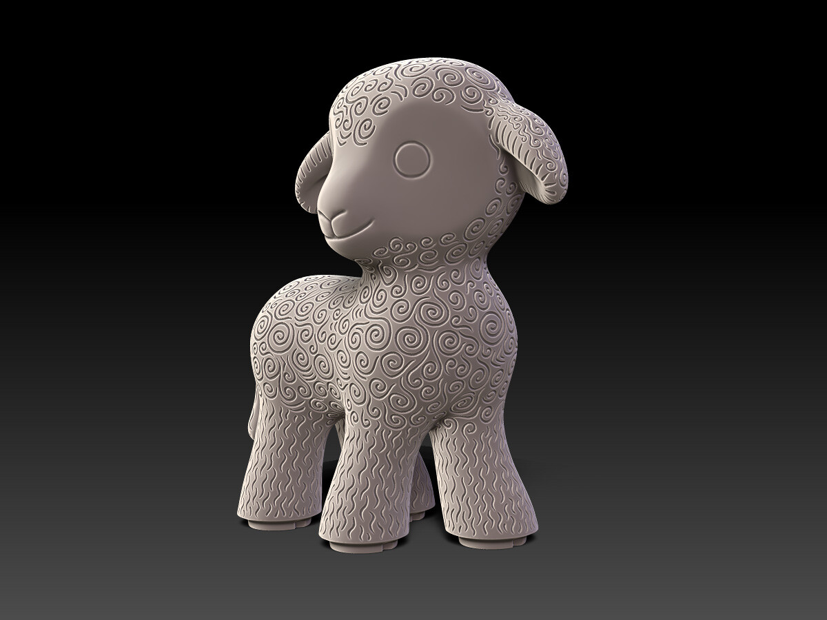 ArtStation - Sculpture of a toy Lamb