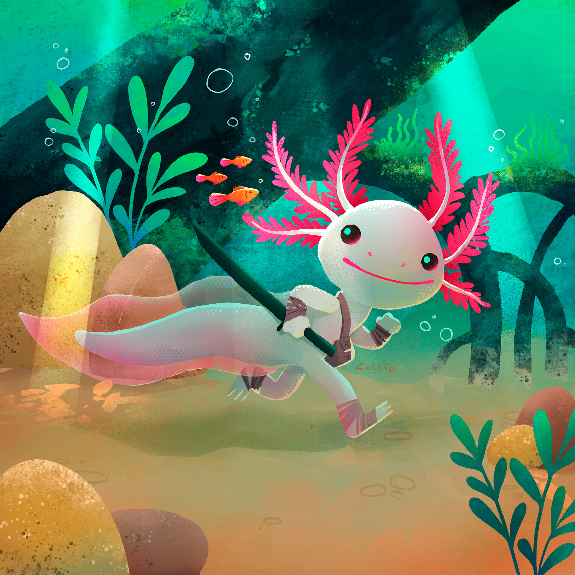 Axolotl Adventure by Josue Zuleta : r/ImaginaryAww