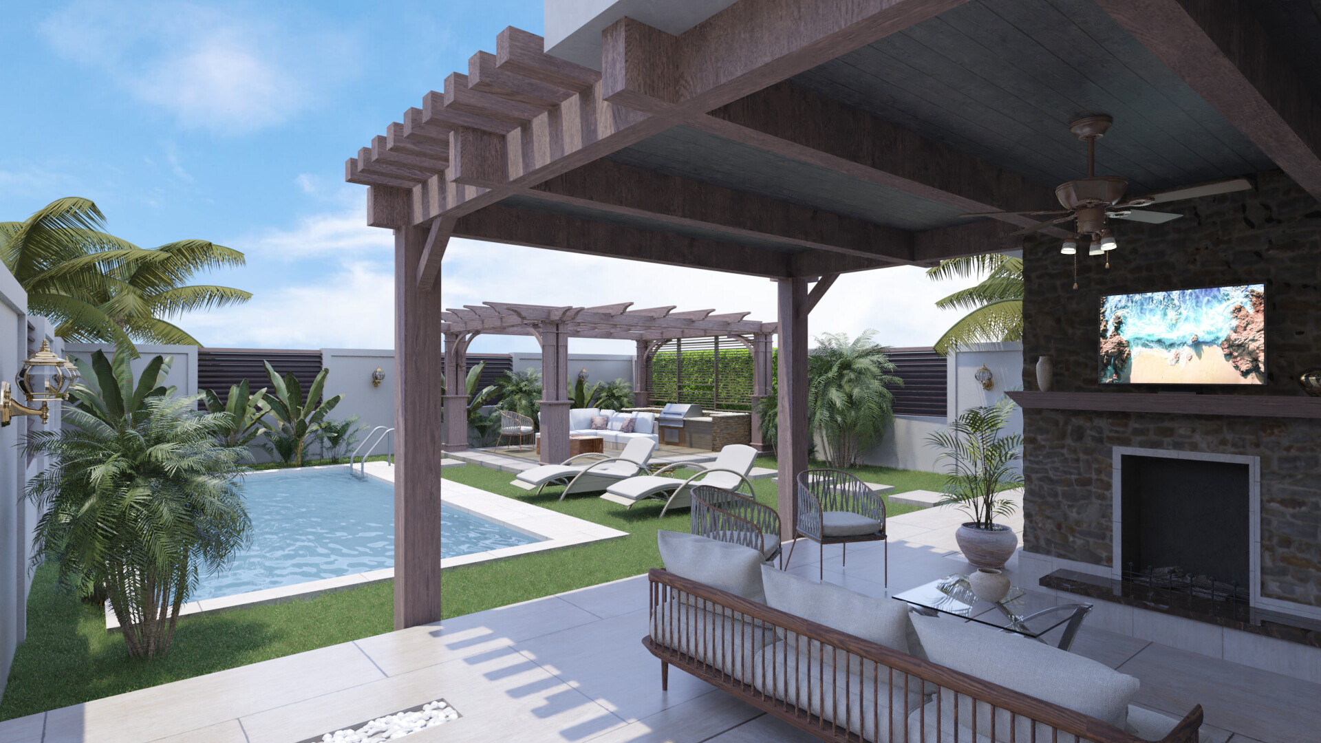 Raymond Gabriel - Villa Interior design - Backyard and roof