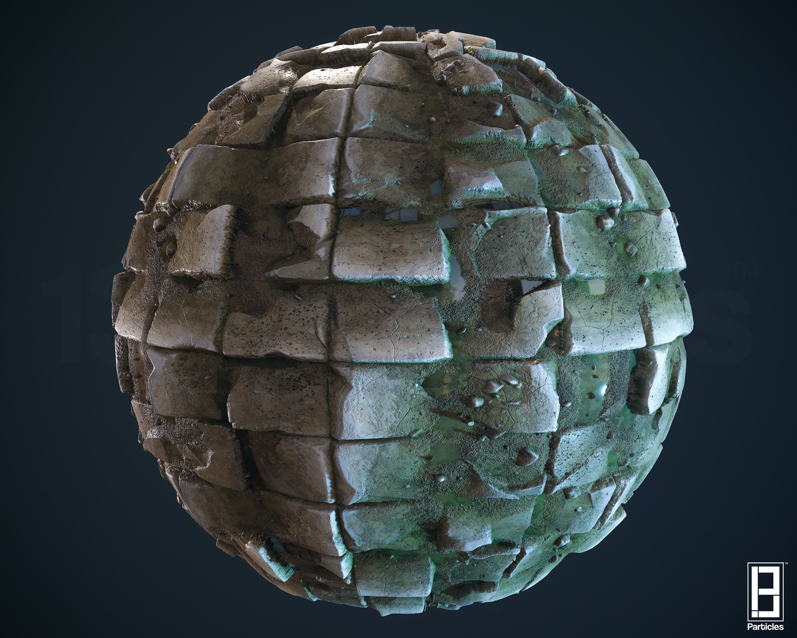 13 Particles Studio - Wet Stones Procedural Texture