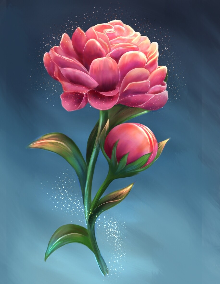 ArtStation - Pink flower
