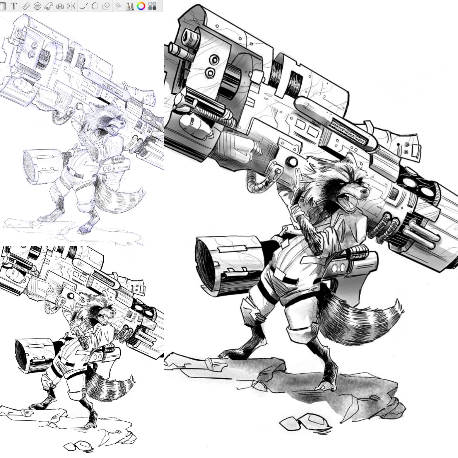 how to draw a gun comic