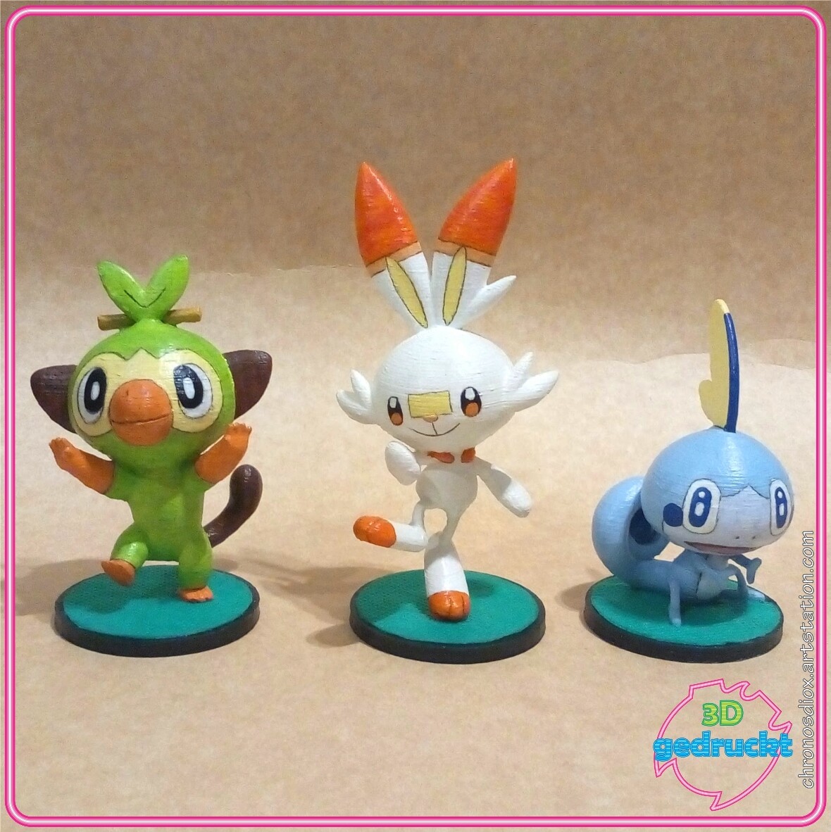 ArtStation - Pokemon Sword Shield Starters fanmade 3d printed figures