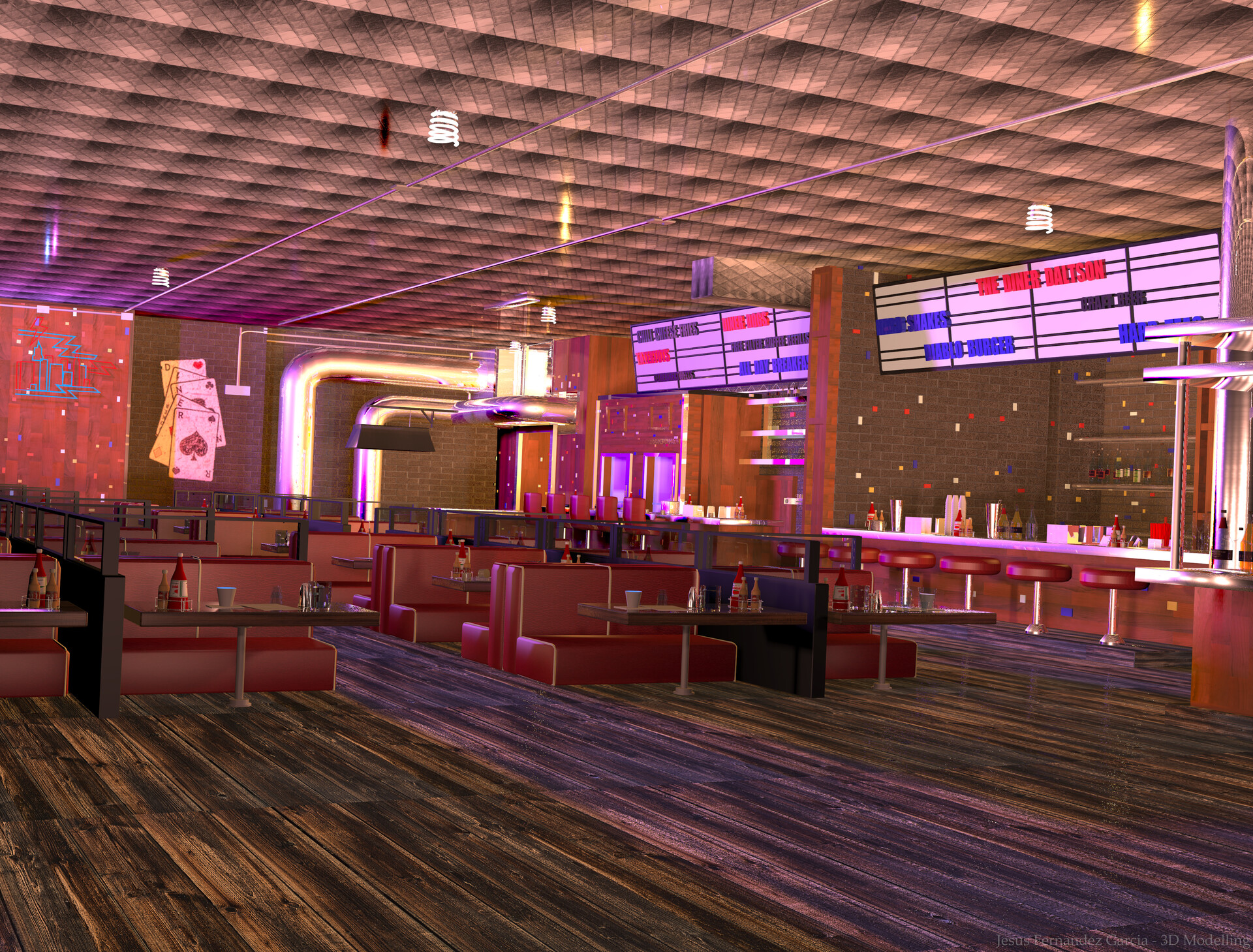 ArtStation - 3D Diner Scene - Inspired by "The Diner" from London ...