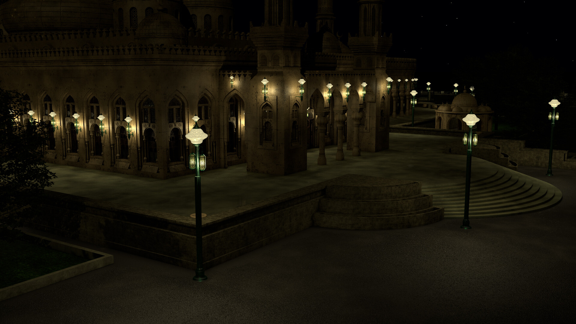 ArtStation - 3D modeling-Simulation of Al-Saleh Mosque Yemeni ...