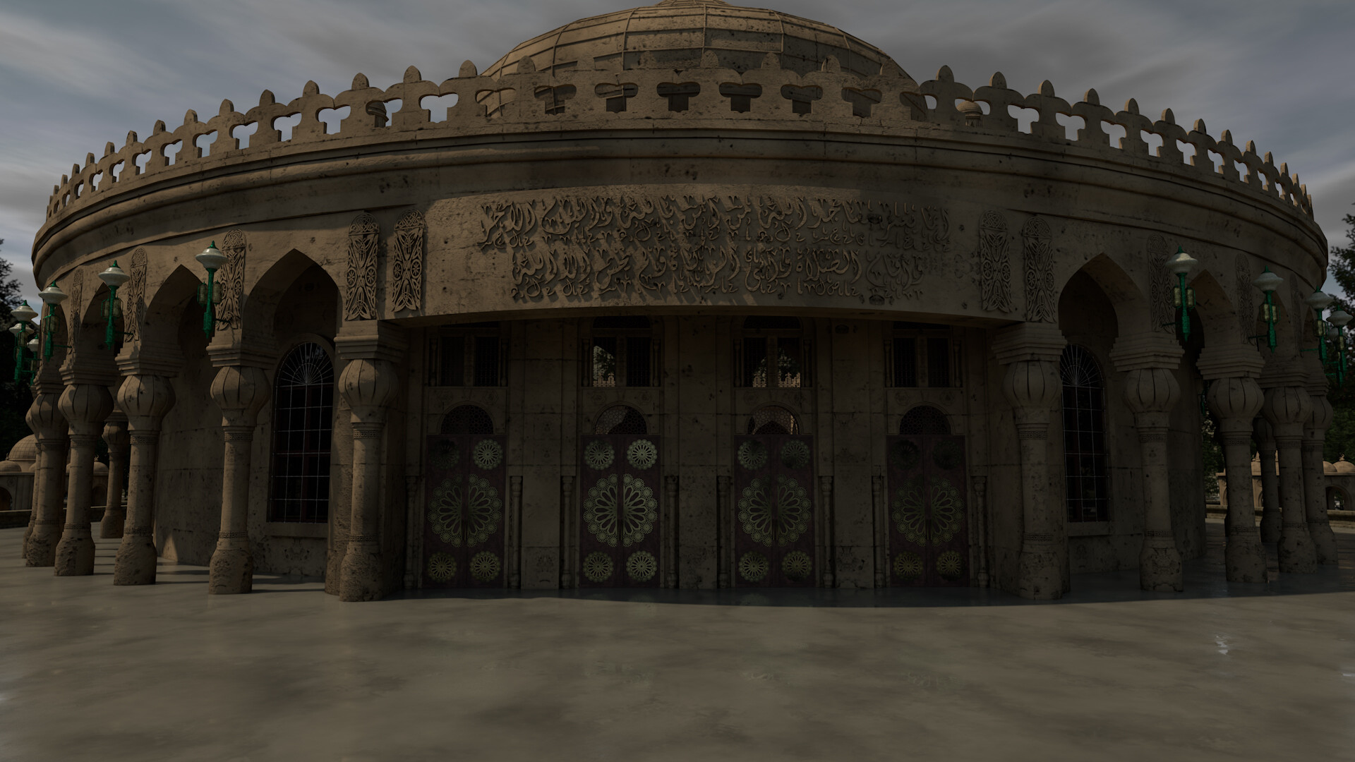 ArtStation - 3D modeling-Simulation of Al-Saleh Mosque Yemeni ...