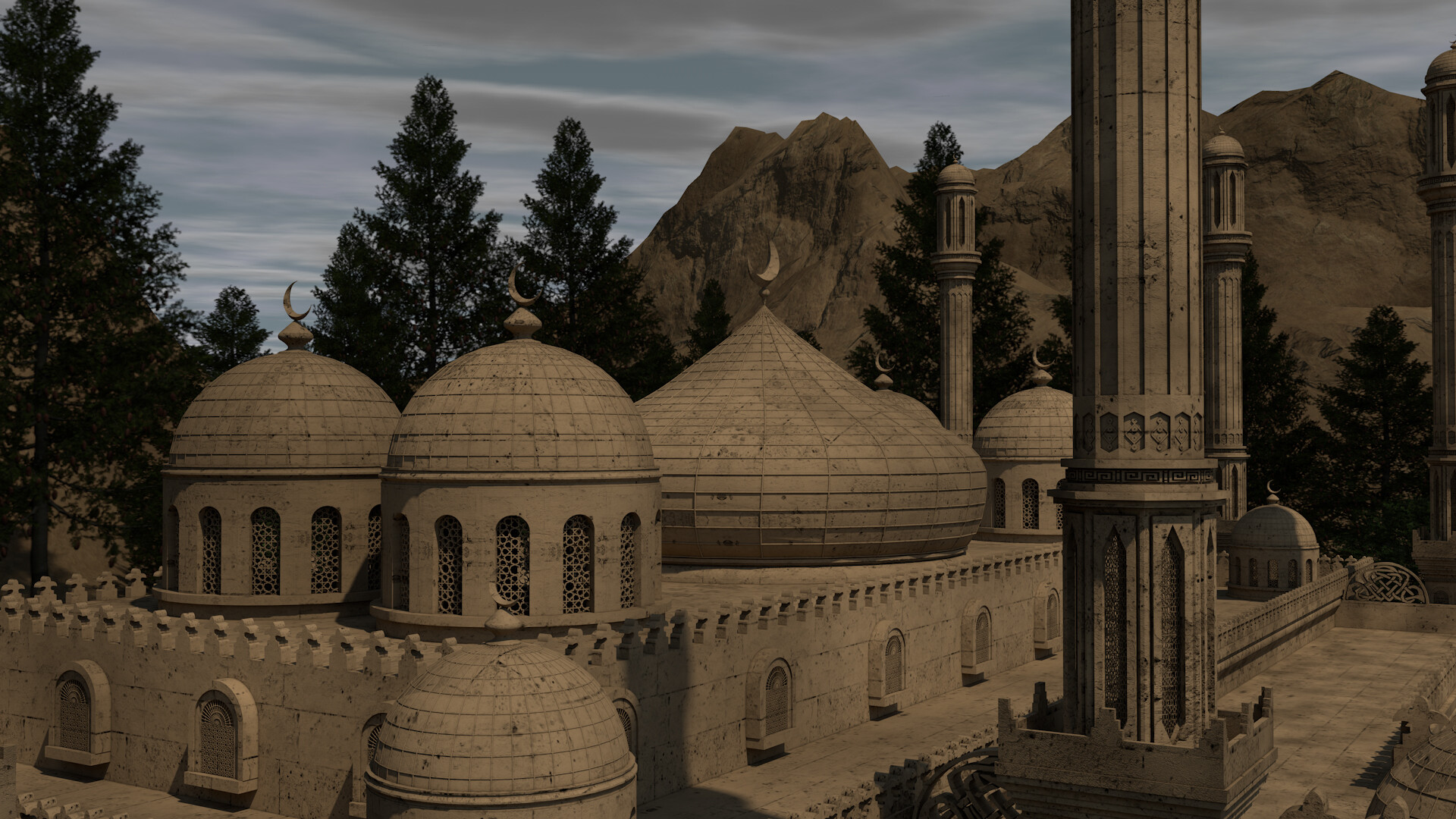 ArtStation - 3D modeling-Simulation of Al-Saleh Mosque Yemeni ...