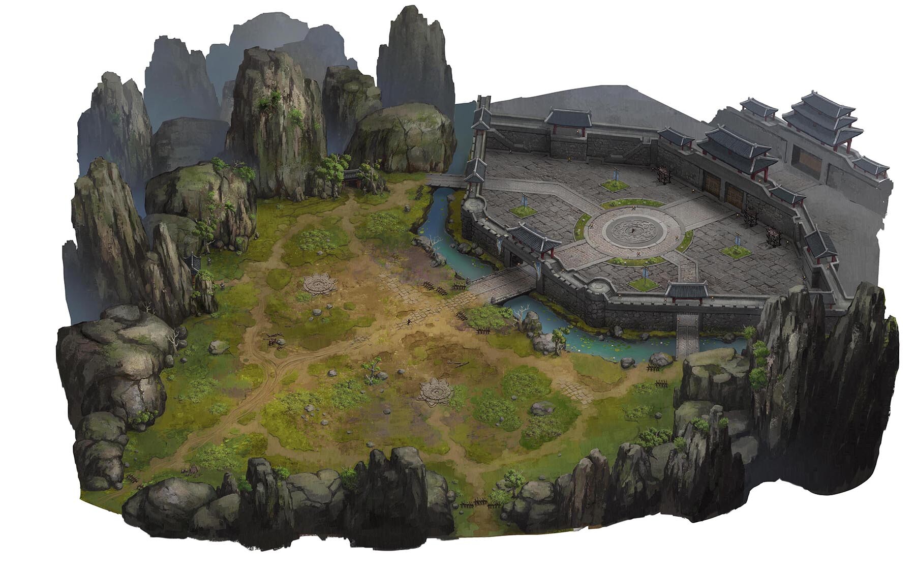ArtStation - mobile game mmorpg background concept art