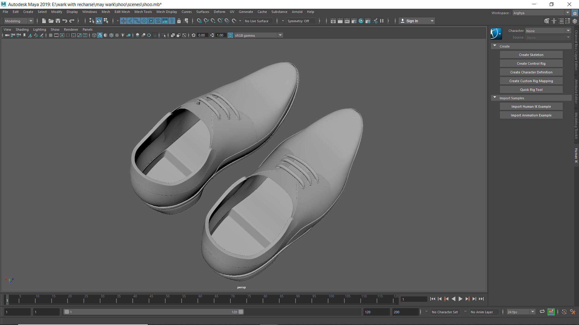 ArtStation - Shoo 3d model smooth & wire frame view
