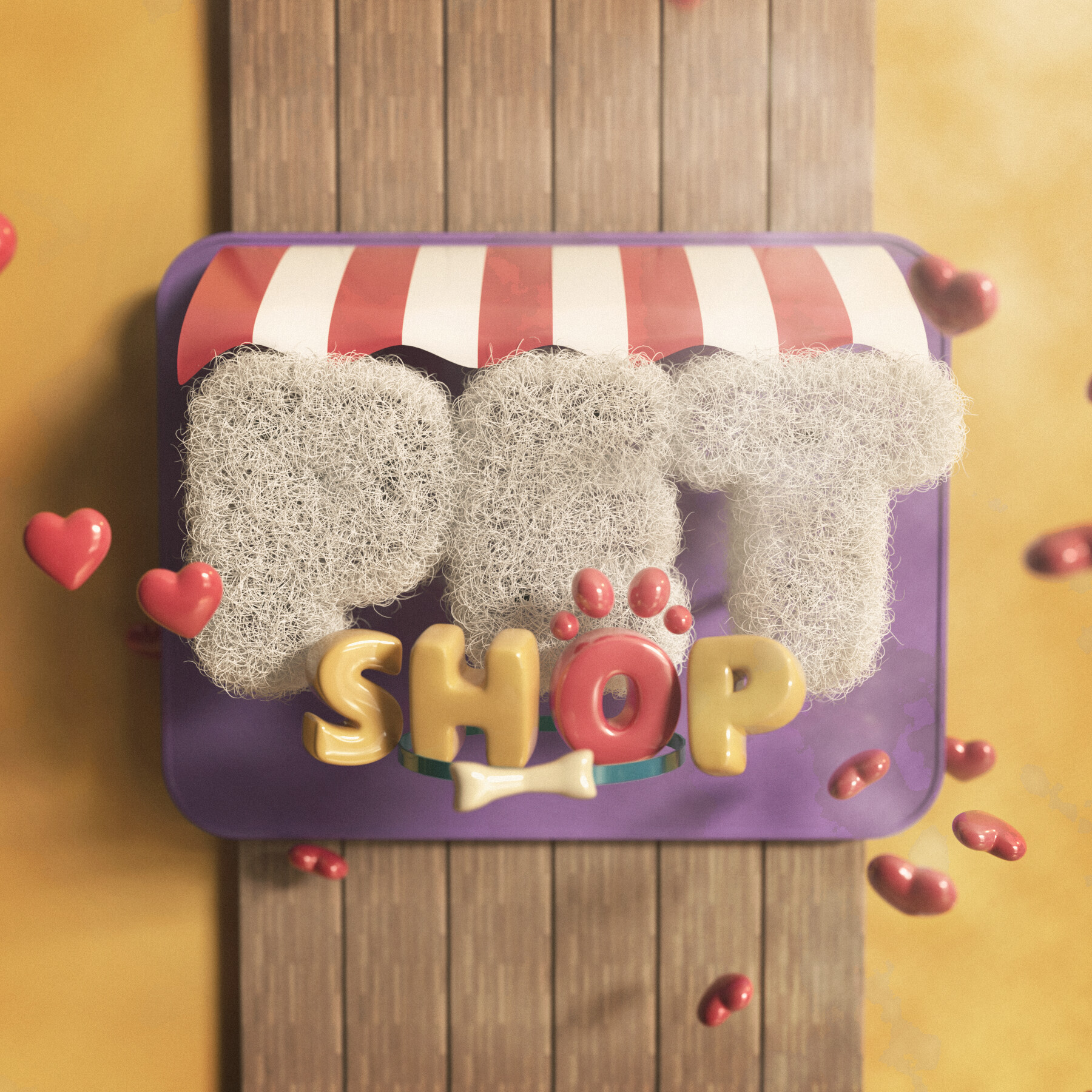 ArtStation - Pet Shop Composition (3D Study)