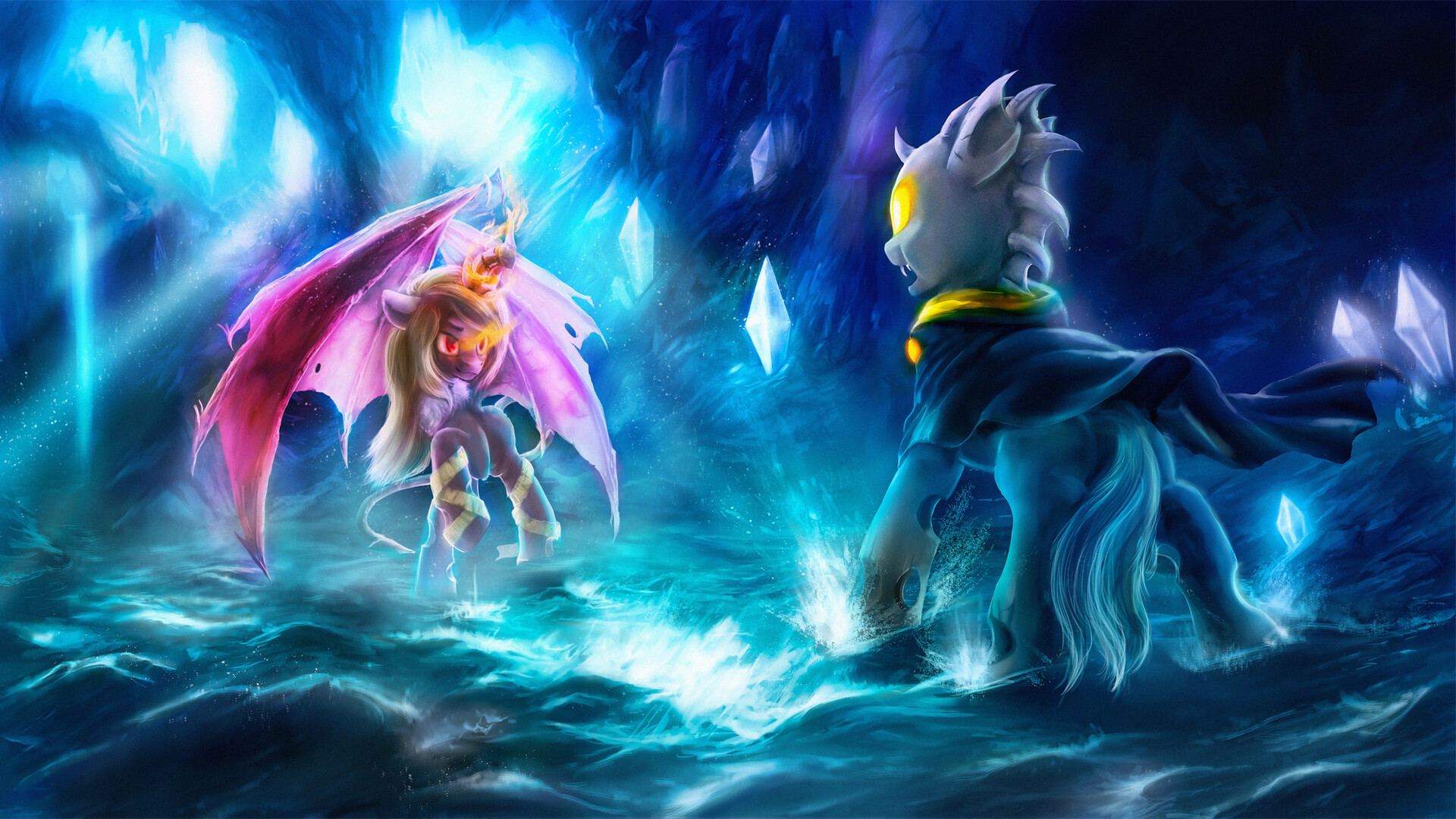 ArtStation - changeling and demon in a cave