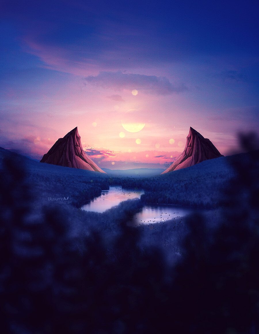 ArtStation - The twin mountains