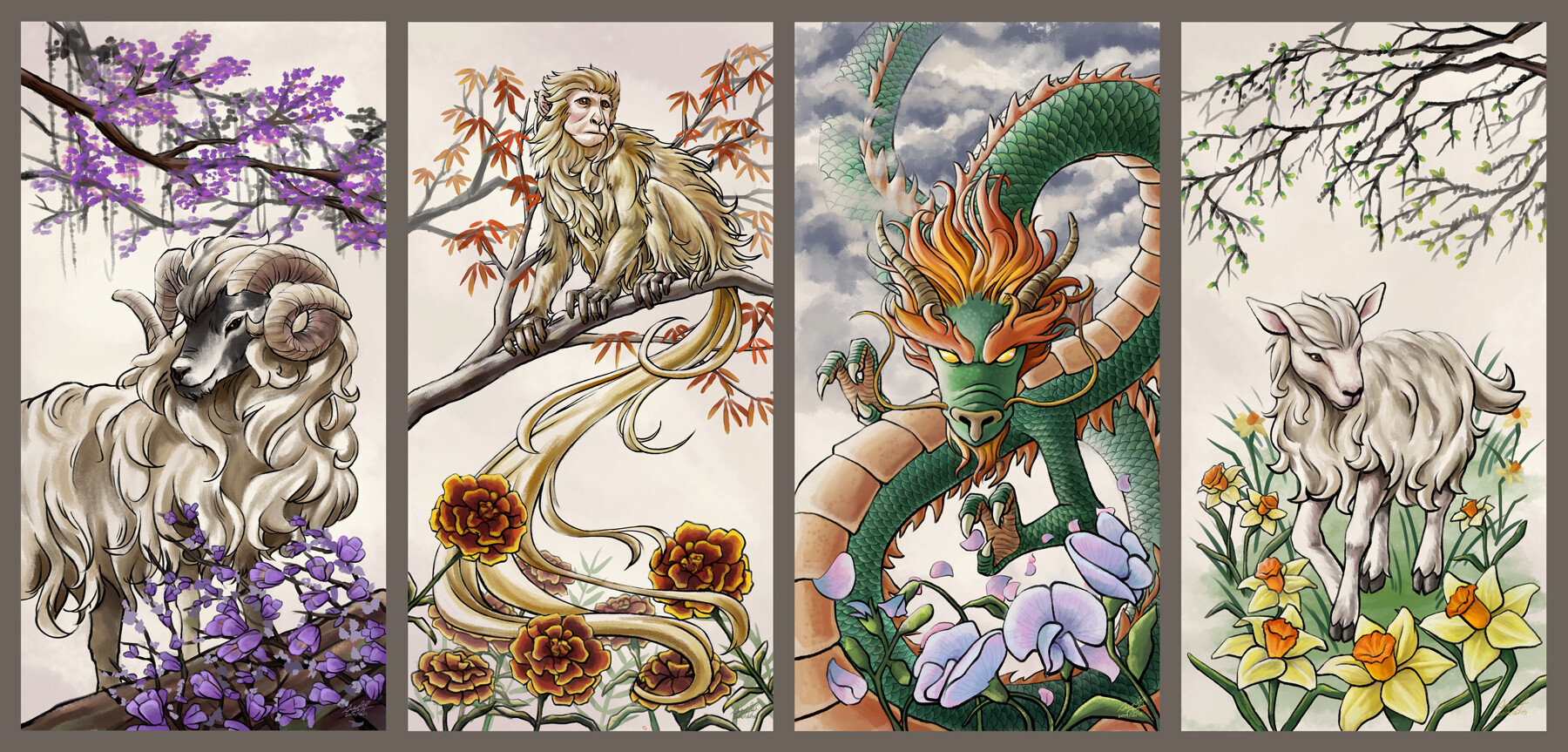 Chinese zodiac paintings 60 photos - Astrologytoyou.com