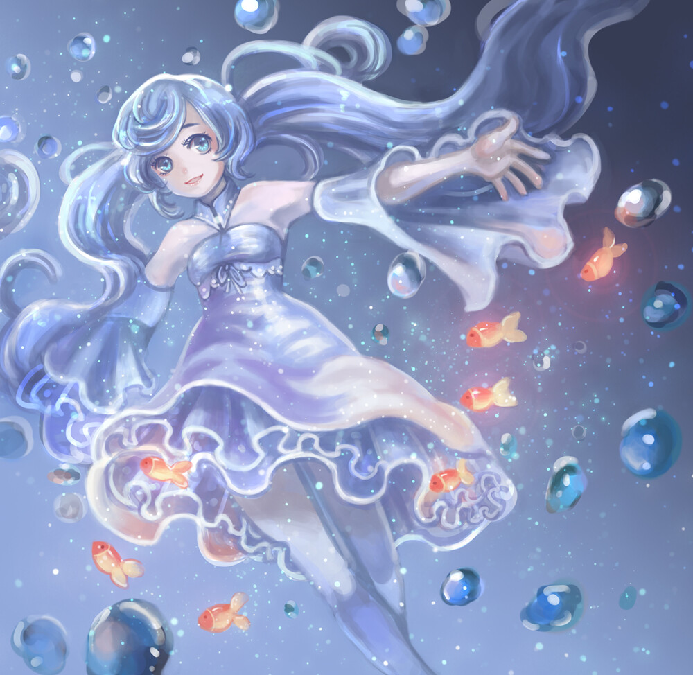 ArtStation - Miku and gold fish