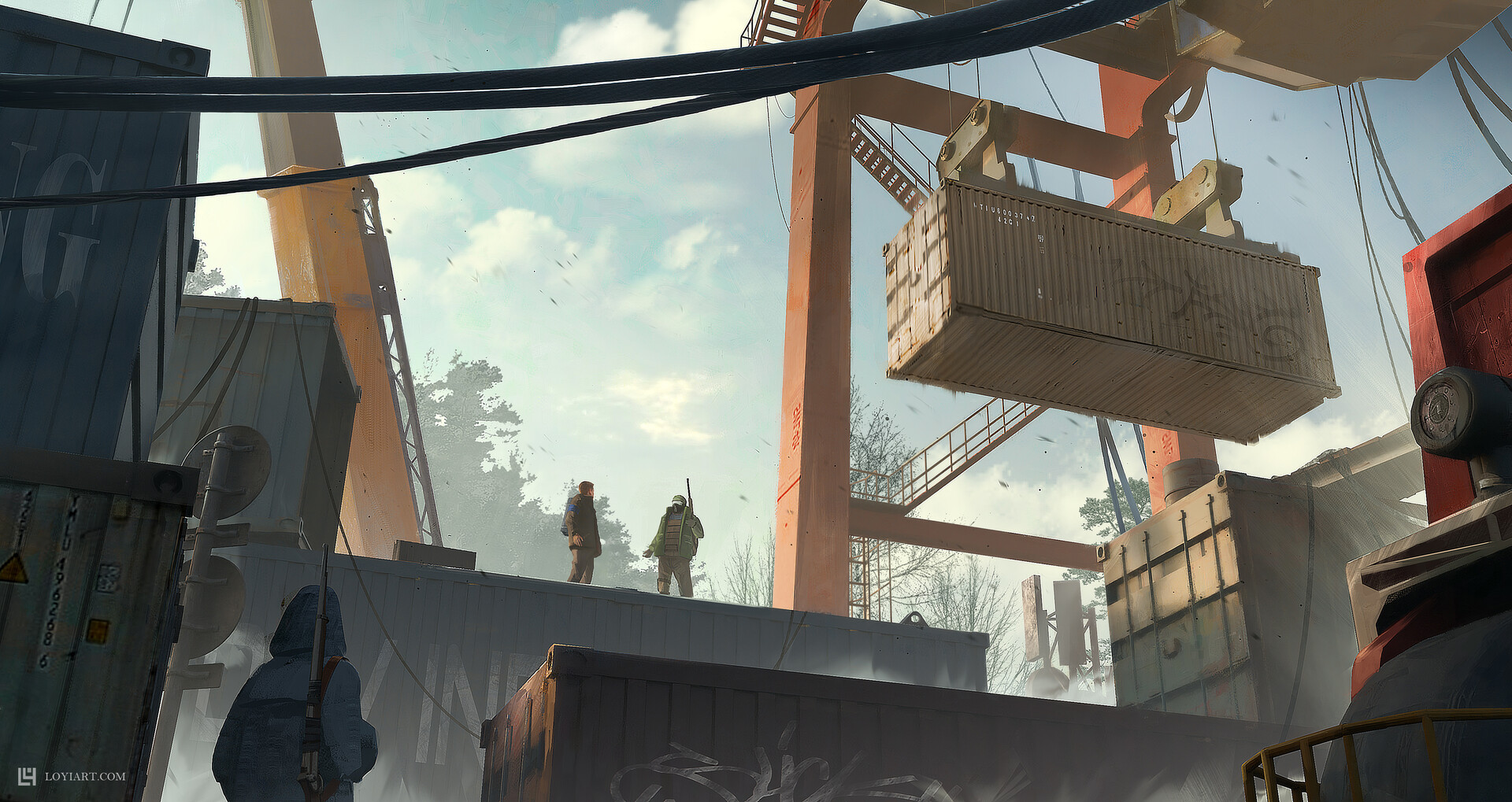 ArtStation - DAV Railways container yard - The Lift