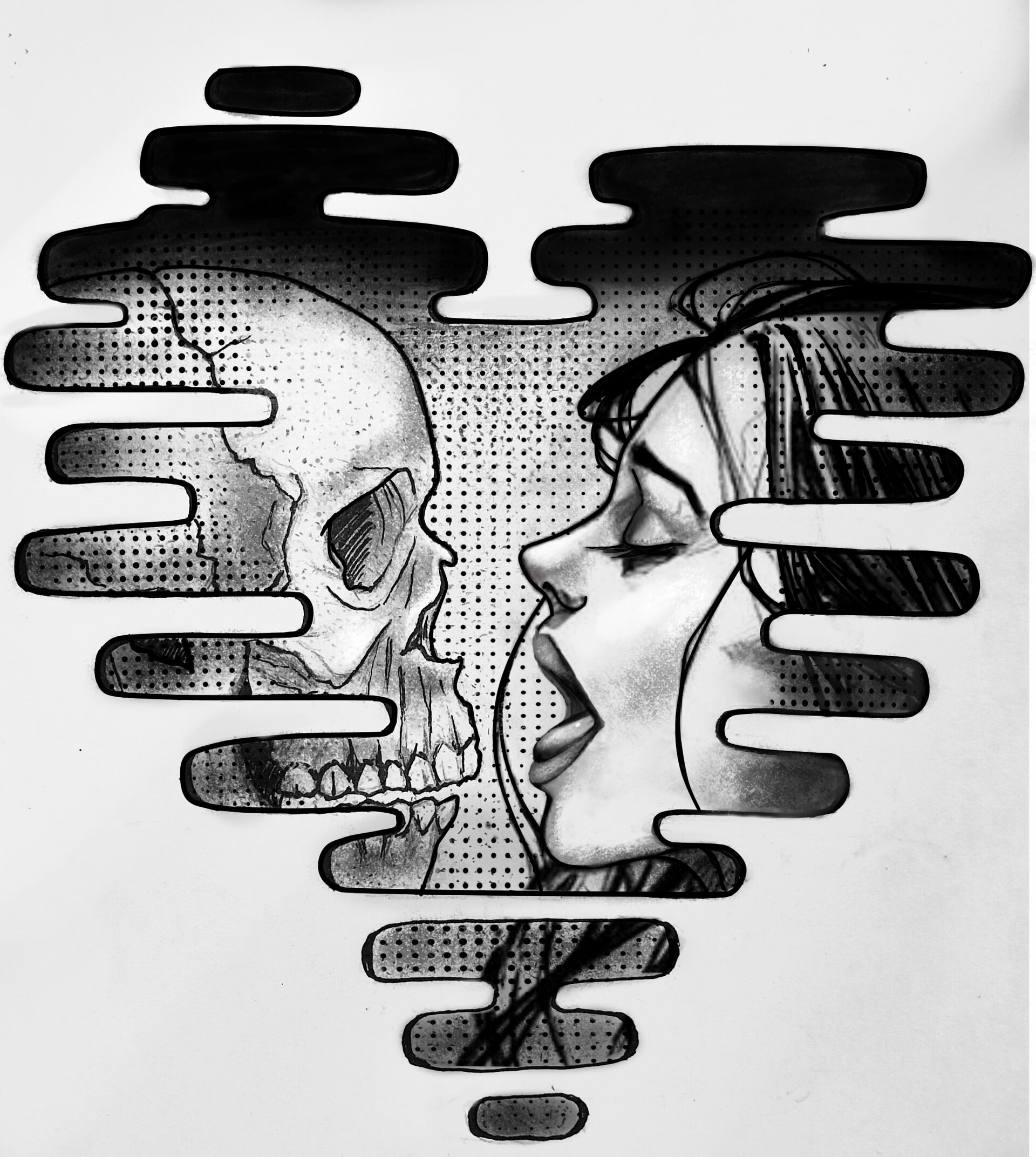 how to draw a skull love