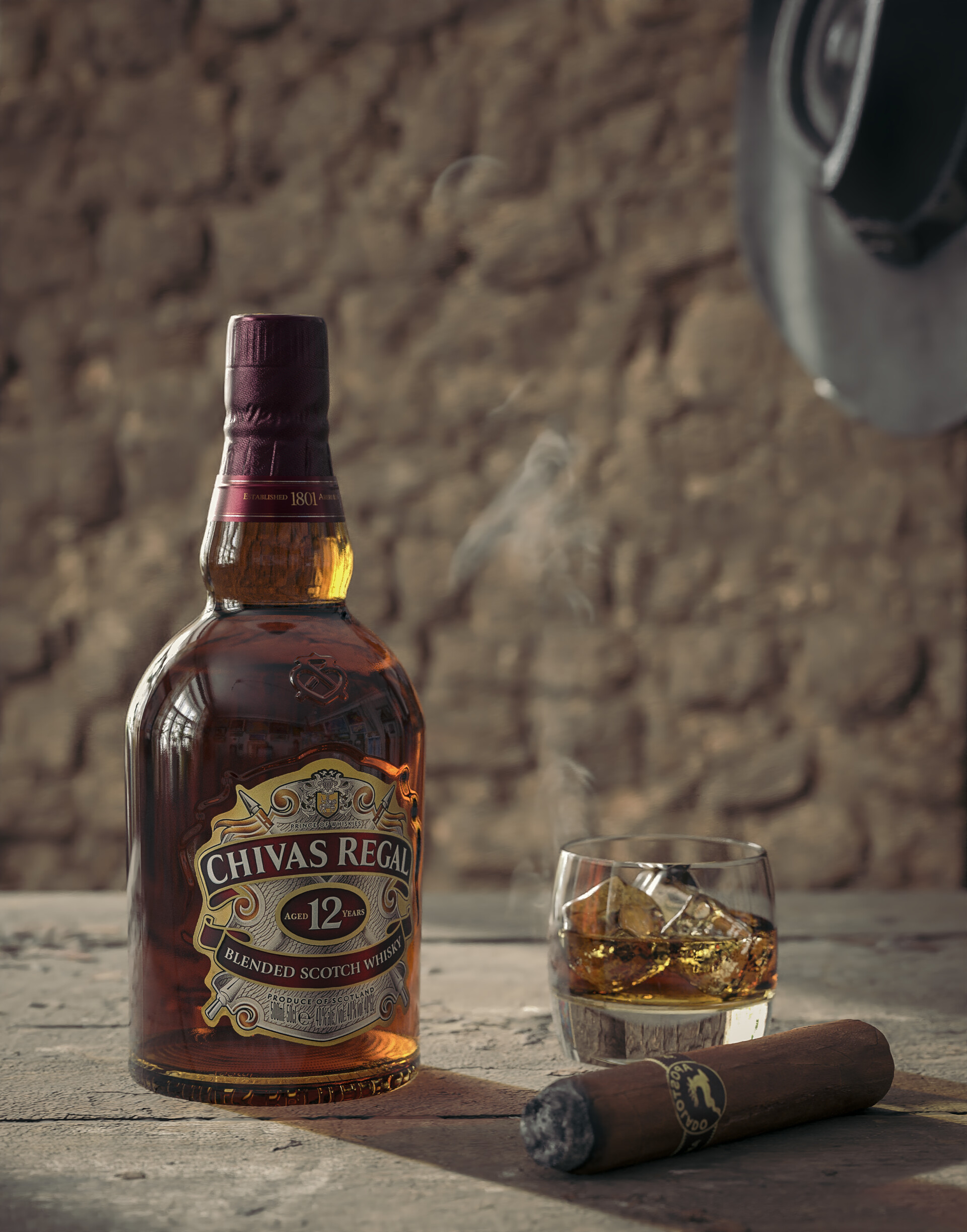 ArtStation - Chivas whisky bottle