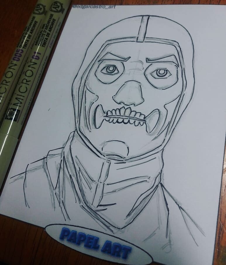 how to draw skull trooper face