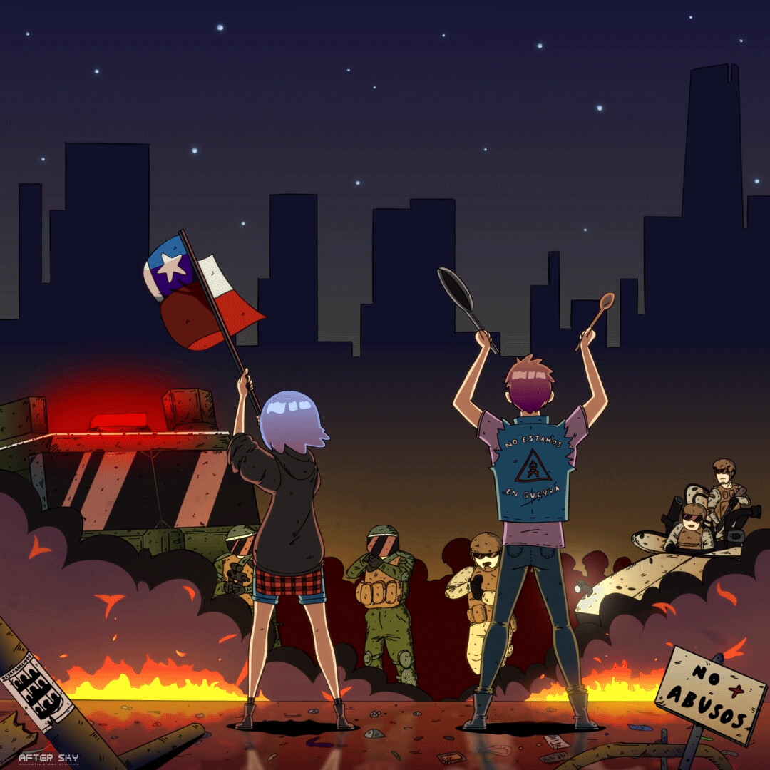 ArtStation - Manifestaciones Chile - Animated GIF