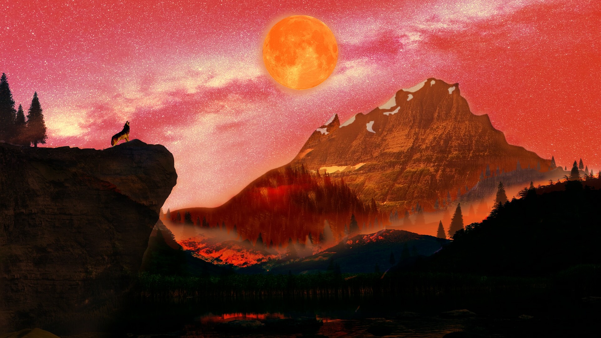 ArtStation - Mountain landscape matte painting