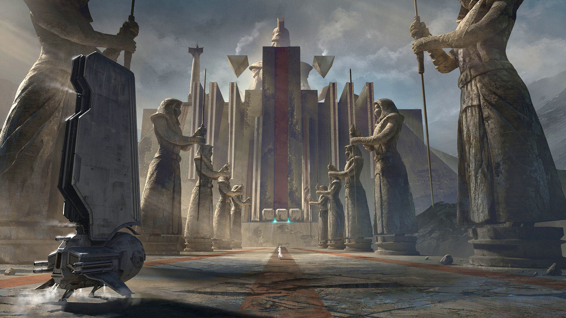 ArtStation - Vertical Scout Ship landing at Jedi Temple