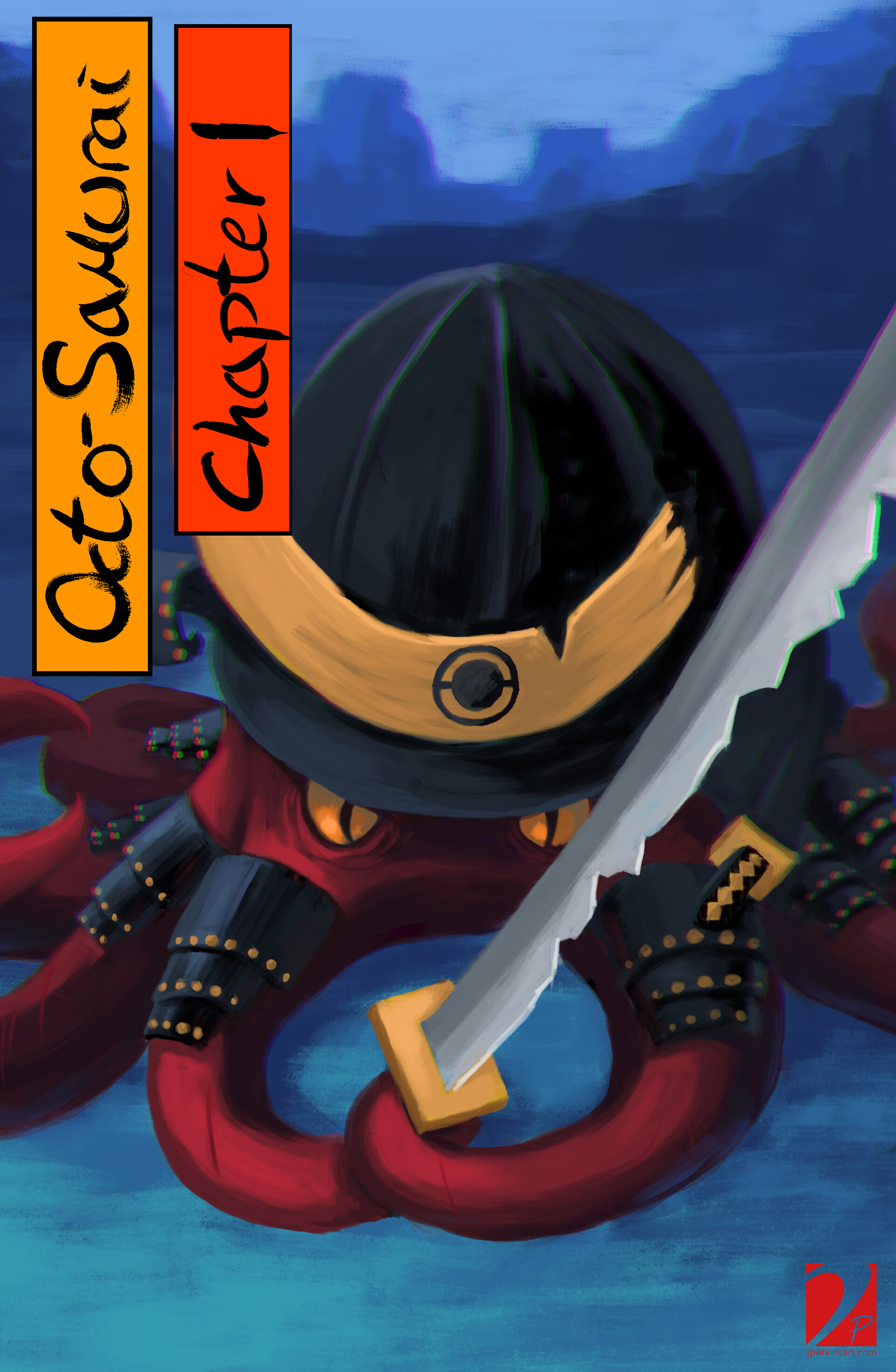 ArtStation - Octo-Samurai Cover Illustration