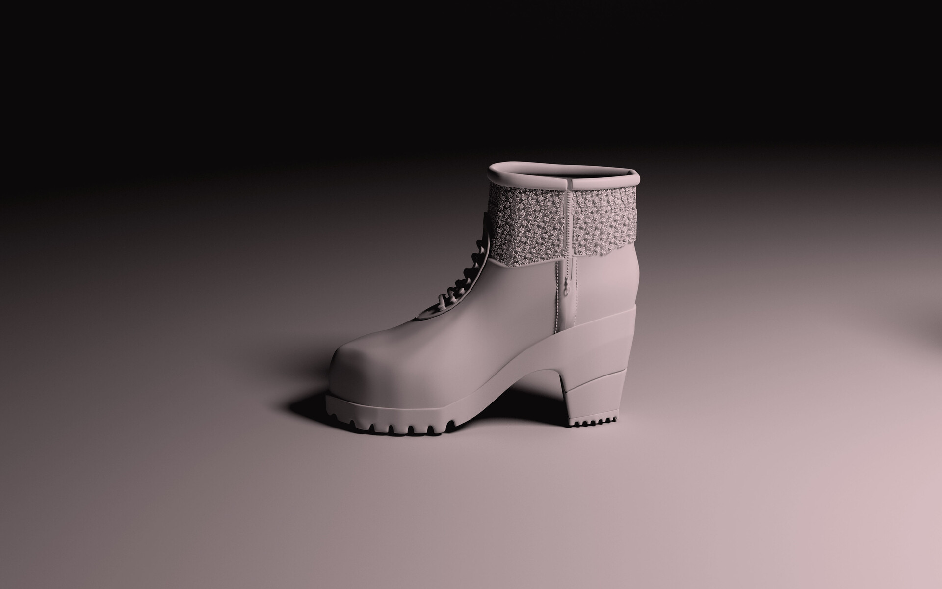 ArtStation - Woman boots clay render