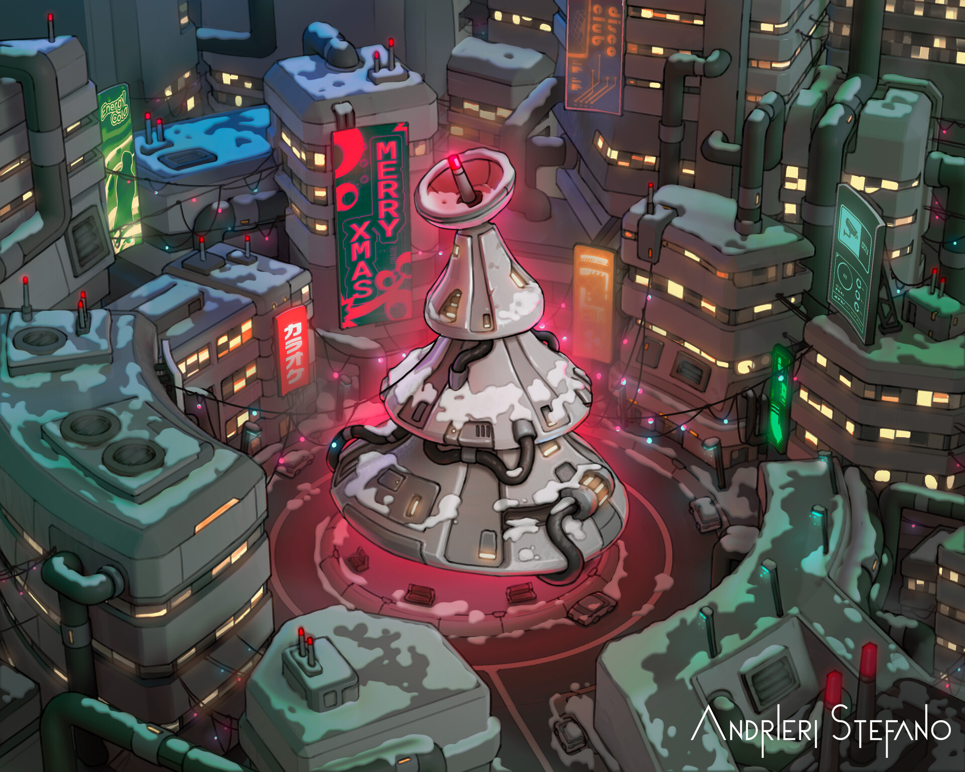 ArtStation - Sci-fi Christmas Scene