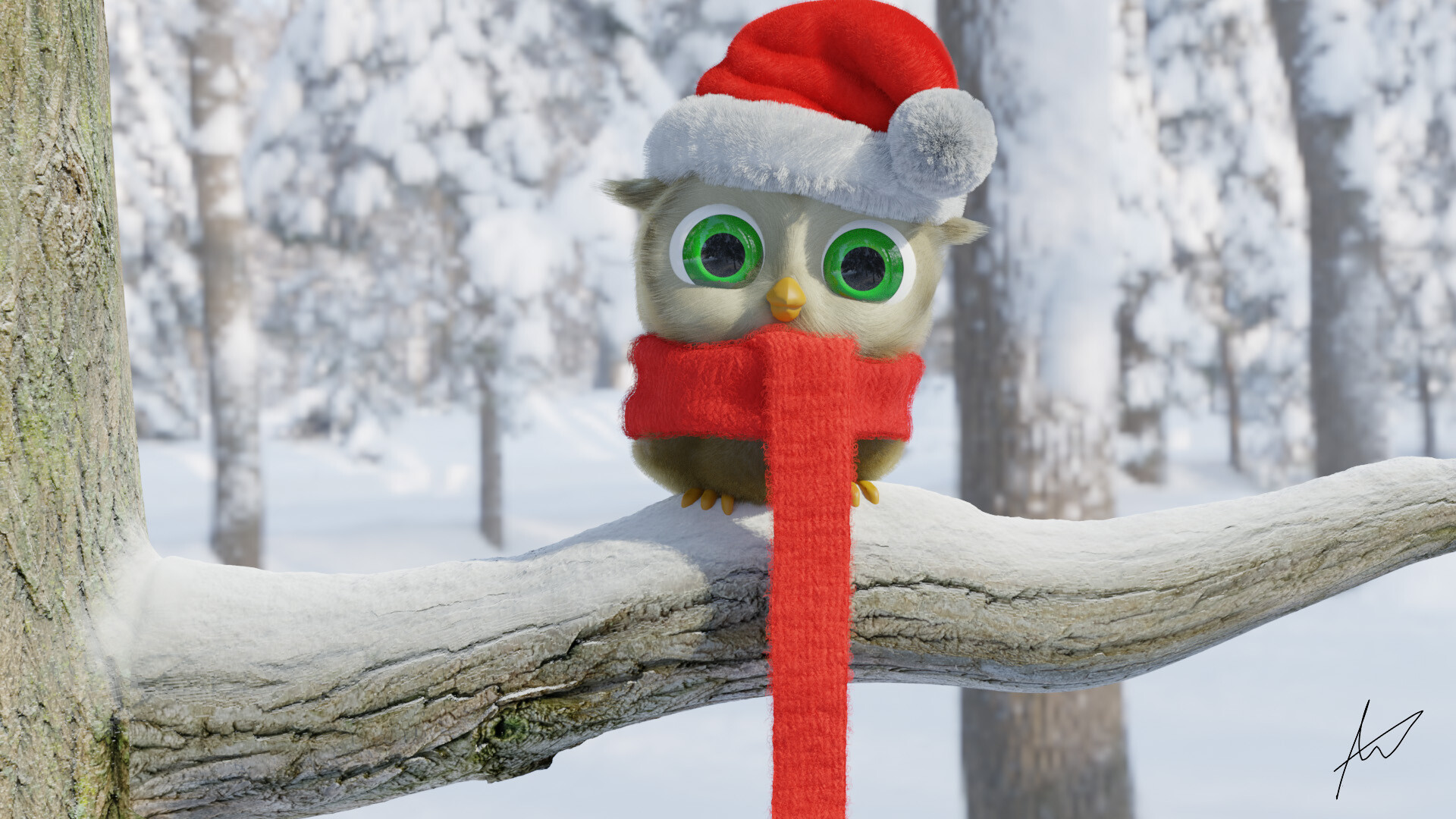 ArtStation - Christmas Owl