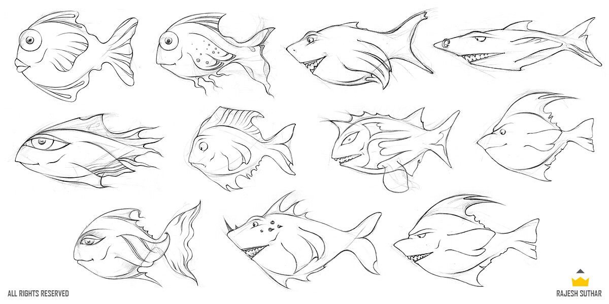 ArtStation - Fish Character Sketches