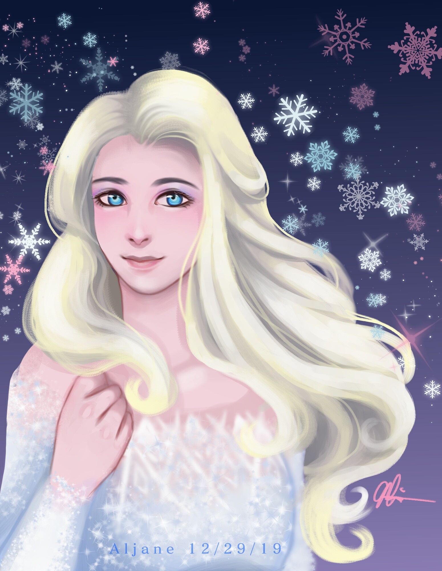 ArtStation - Elsa Fanart Frozen2