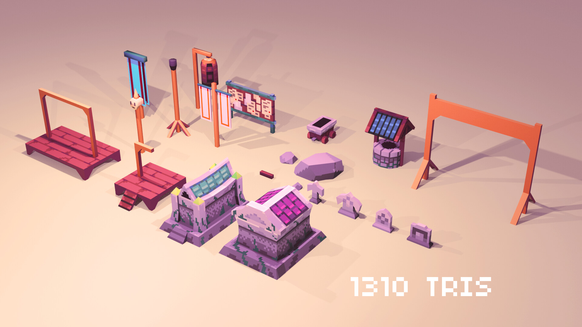 ArtStation - Low-poly Props and Buildings