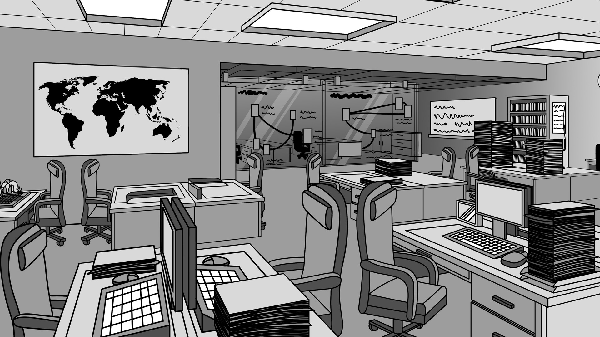 ArtStation - .:Counting Sheep concept art - Police office:.