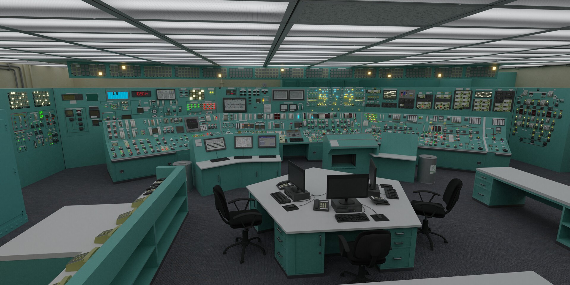 ArtStation - Three Mile Island nuclear power plant unit 1 control room ...