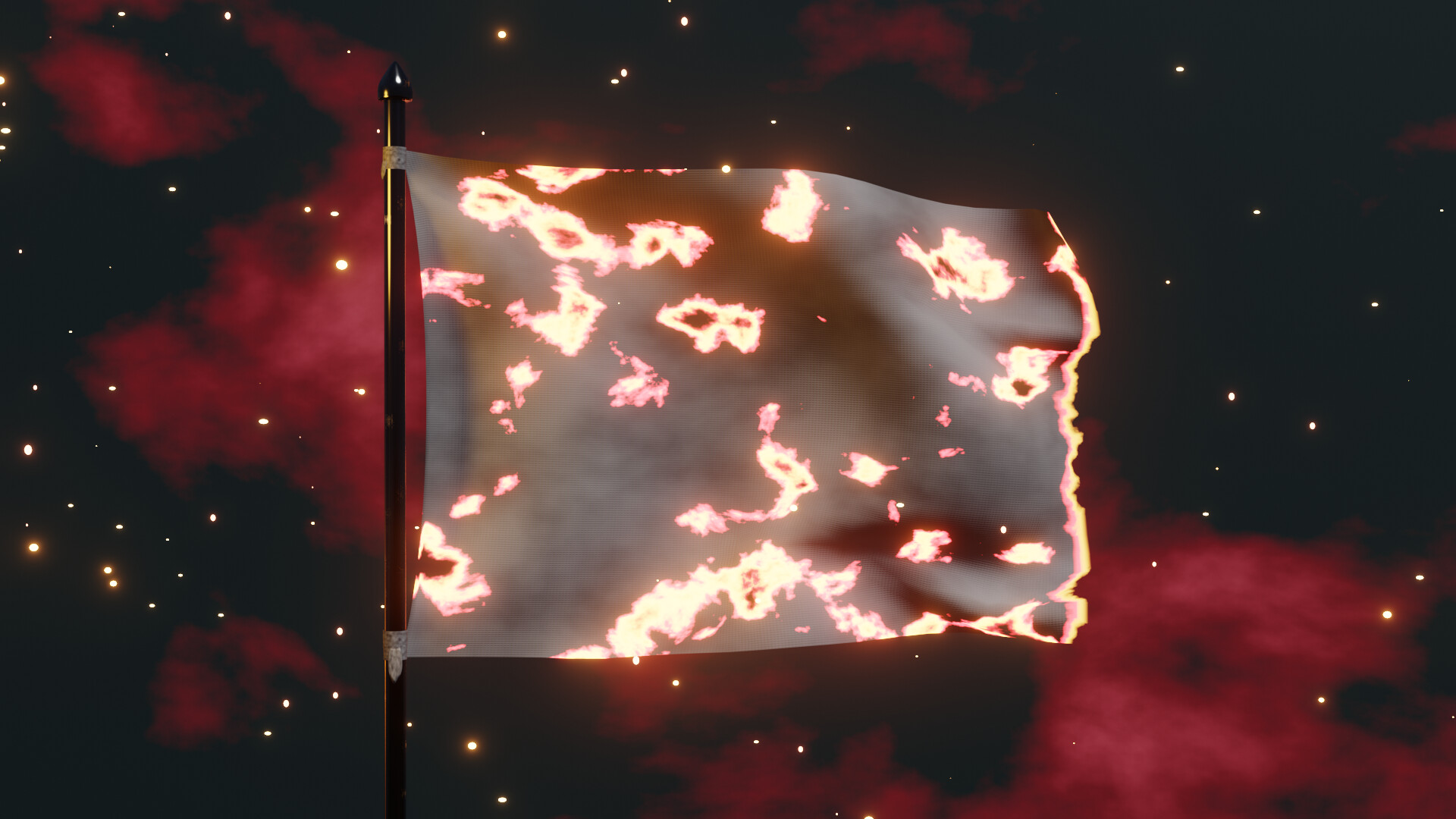 ArtStation - Procedural burning flag