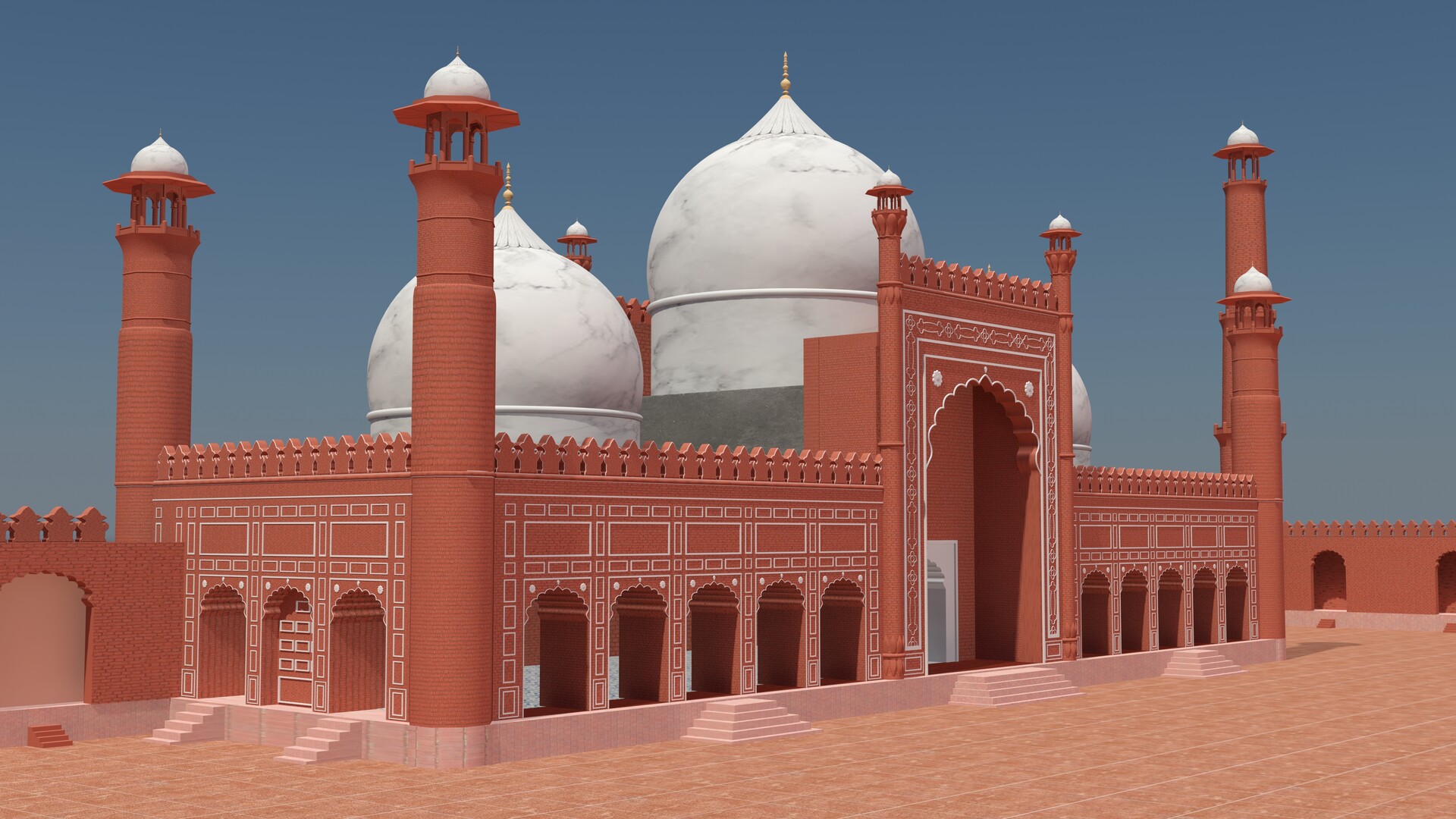 Rizwan Umer - 3d Badshahi Mosque Modeling and texturing