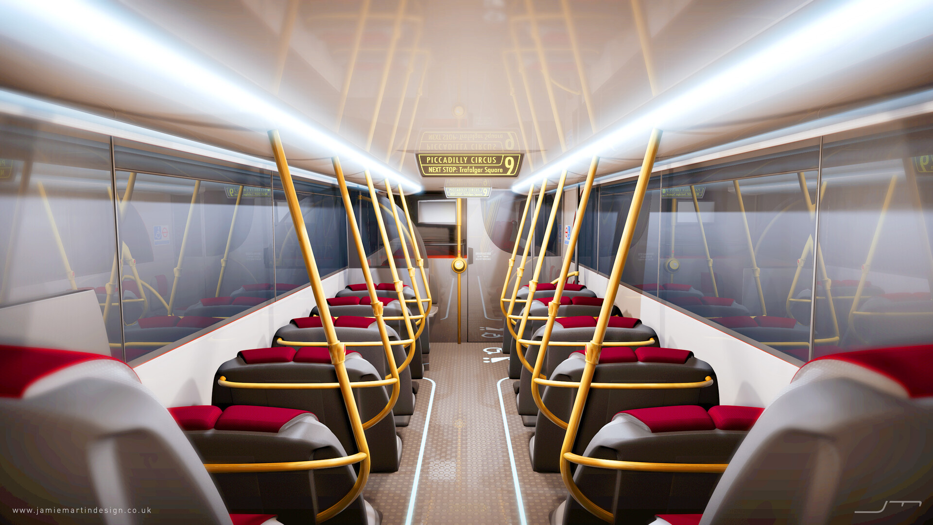 Jamie Martin - 'London Navigator' - bus design (interiors & video)