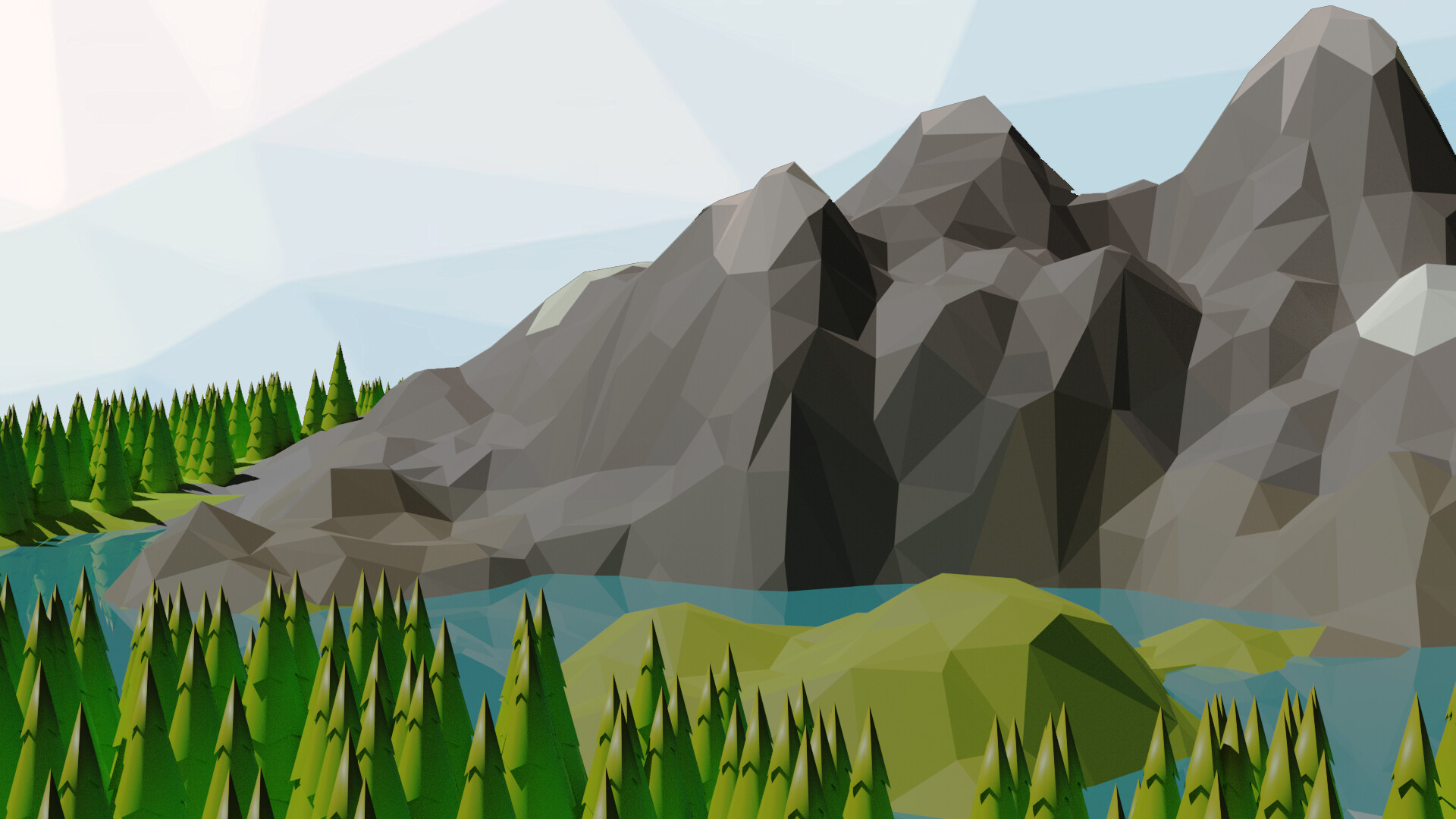 ArtStation - Low Poly Mountain Landscape