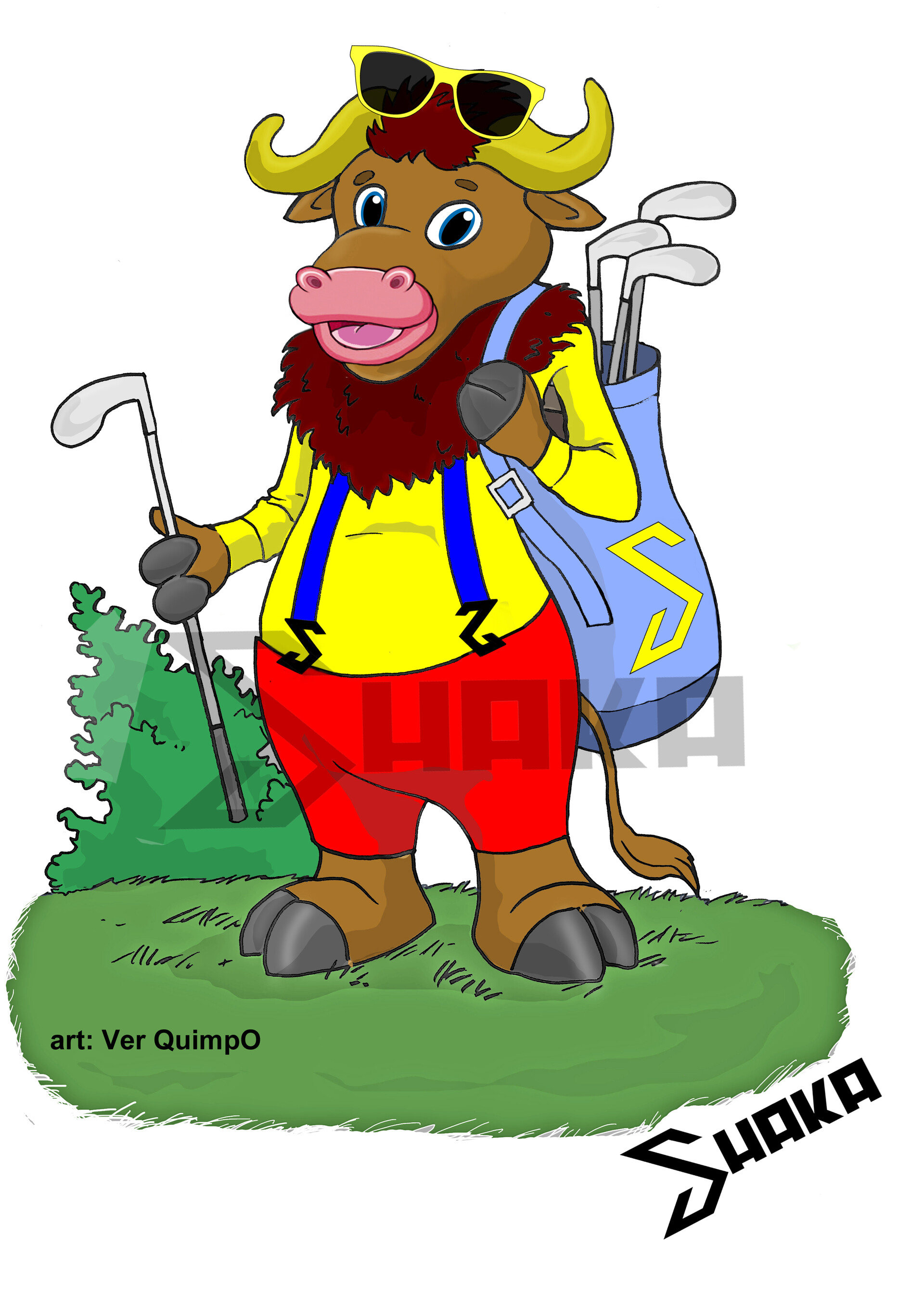 ArtStation - Cow in golf pkaying