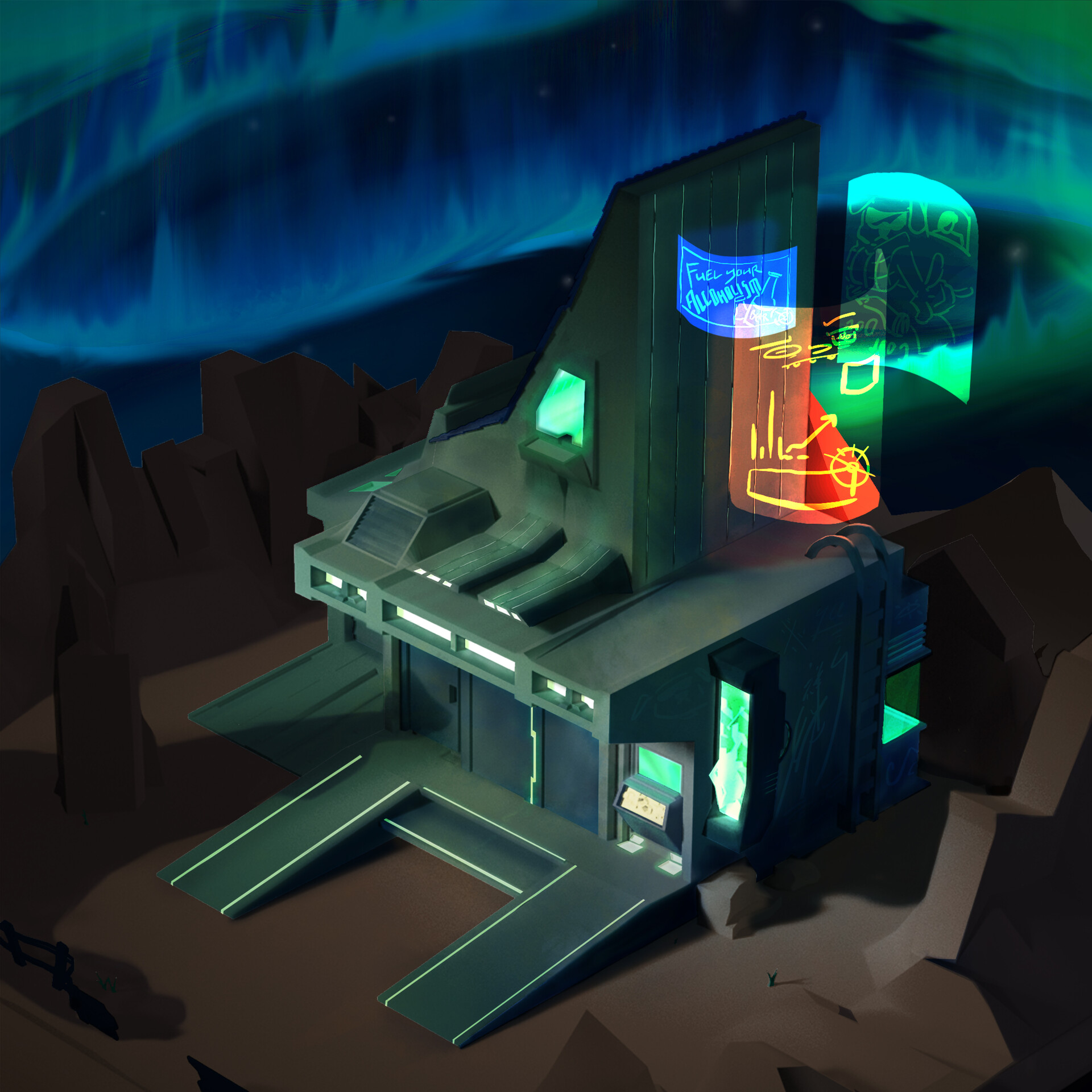 Edwin Seow - Painted Future Factory-Warehouse-Petrol Kiosk-House Thing