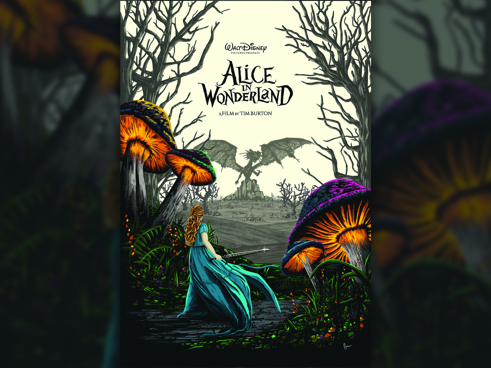 tim burton alice in wonderland illustrations