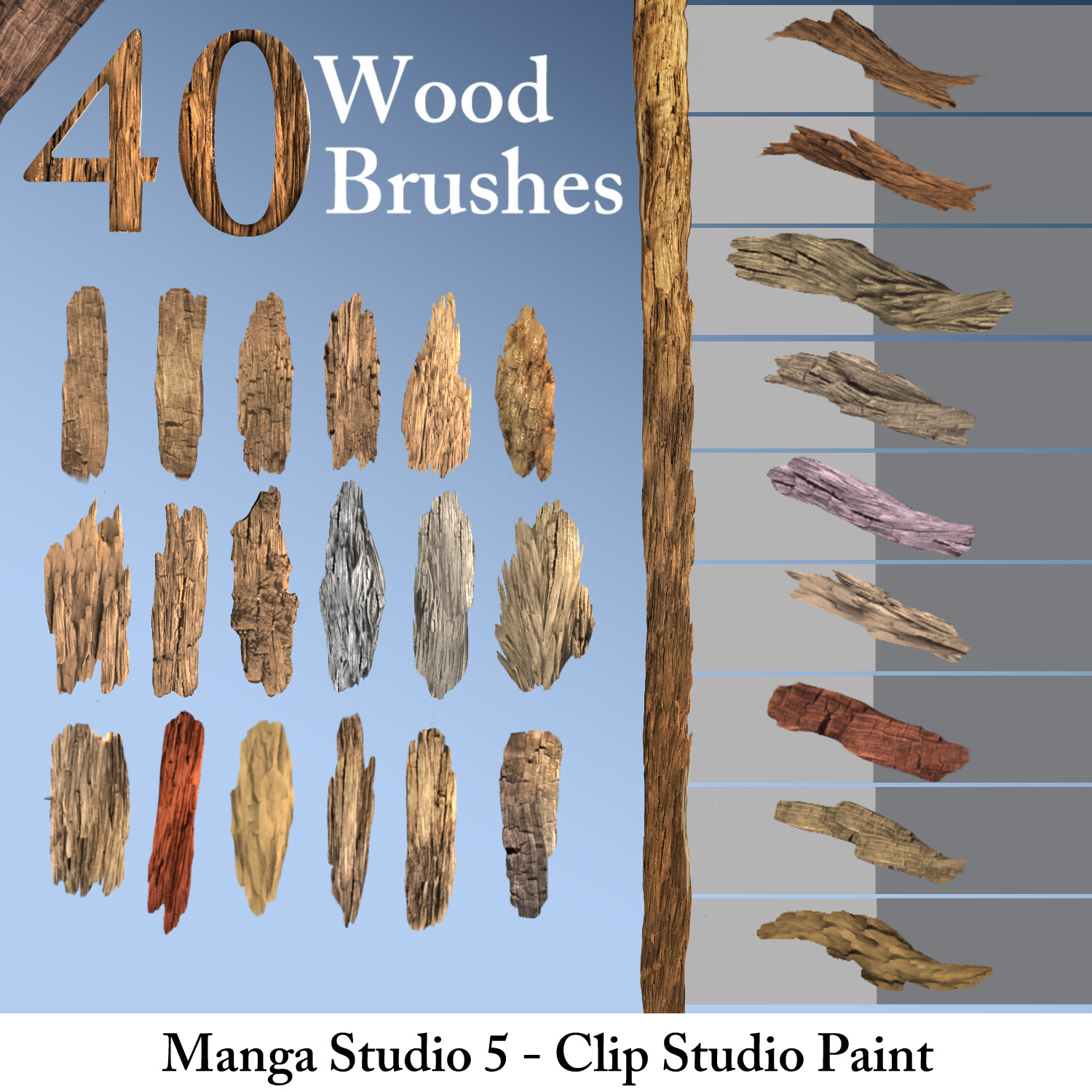 ArtStation - Wood Brushes - CSP