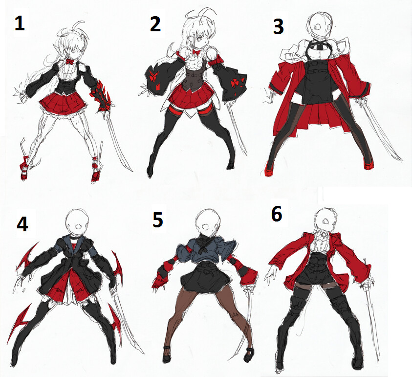 ArtStation - Character desing- cloth variations & sketch