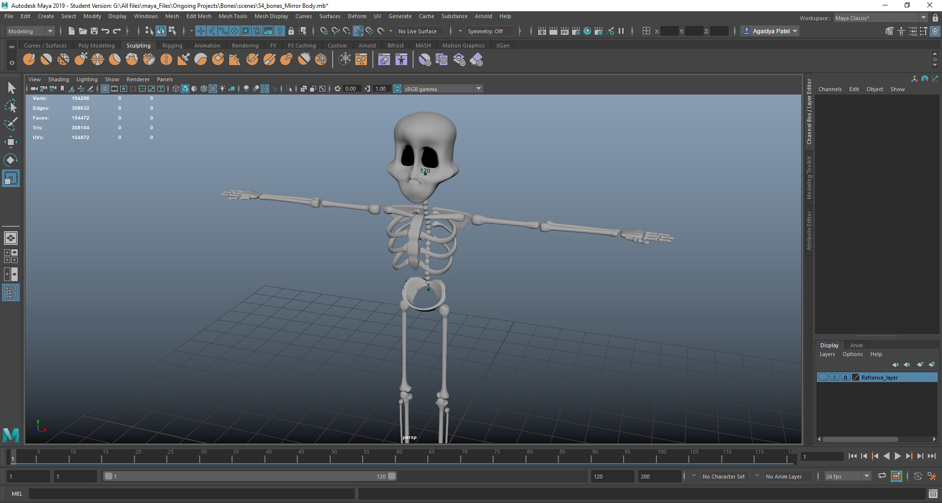 ArtStation - Bon-i (Cartoon skeleton) Modelling